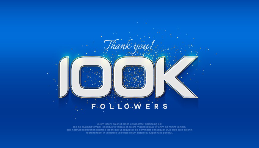 100k followers card Royalty Free Vector Image - VectorStock