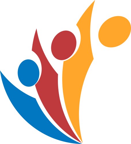 Optimistic people logo Royalty Free Vector Image