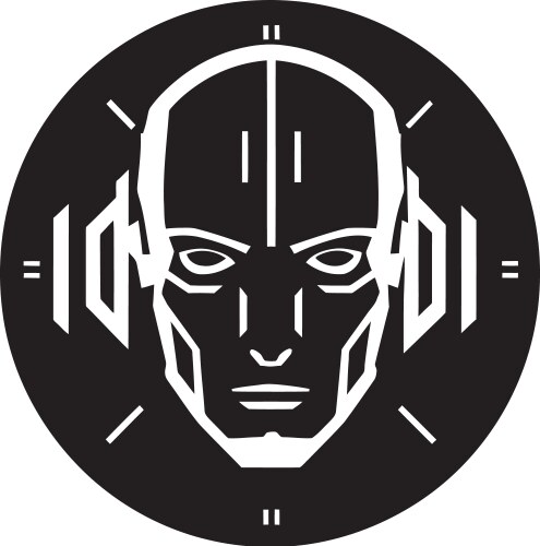 Electronic avatar cyberrobotic face design Vector Image