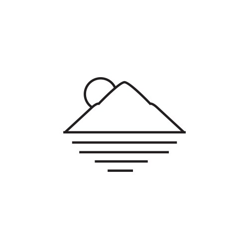 Mountain panorama line simple logo design Vector Image