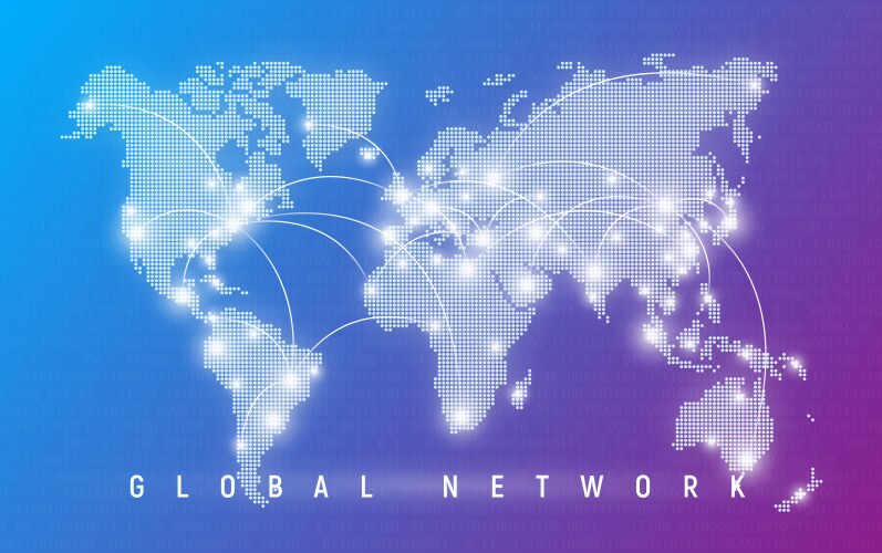 World data connecting network and communications Vector Image