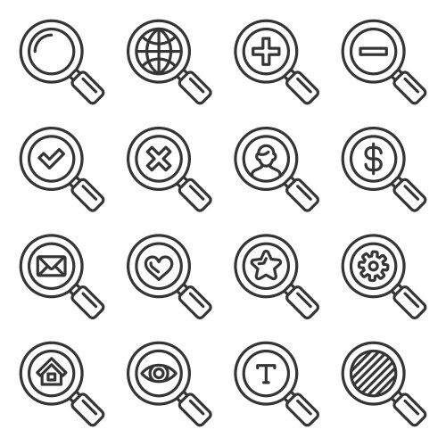 Space universe research icons set stars Royalty Free Vector