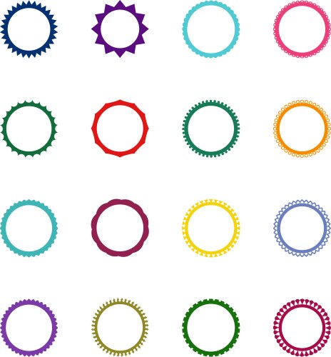 Set ornamental round frames Royalty Free Vector Image