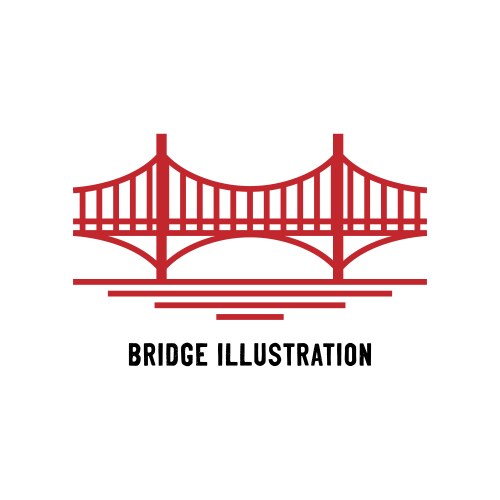 One single line drawing brooklyn bridge landmark Vector Image
