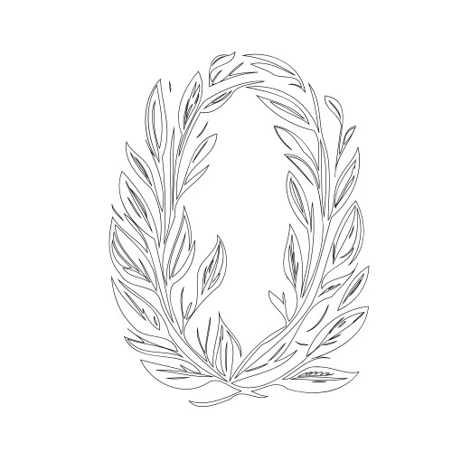 Laurel wreath outline sketch Royalty Free Vector Image