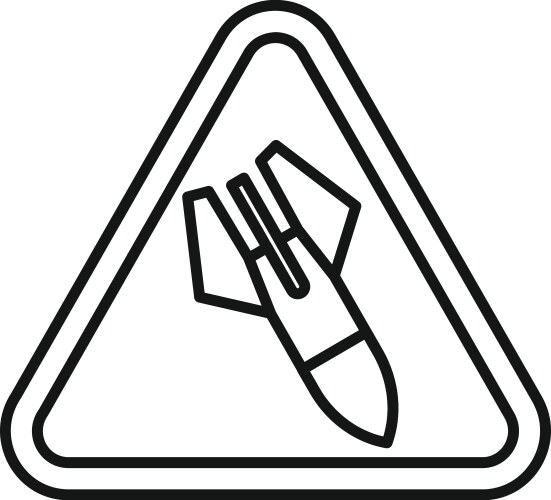 Warning sign with falling bomb inside triangle Vector Image