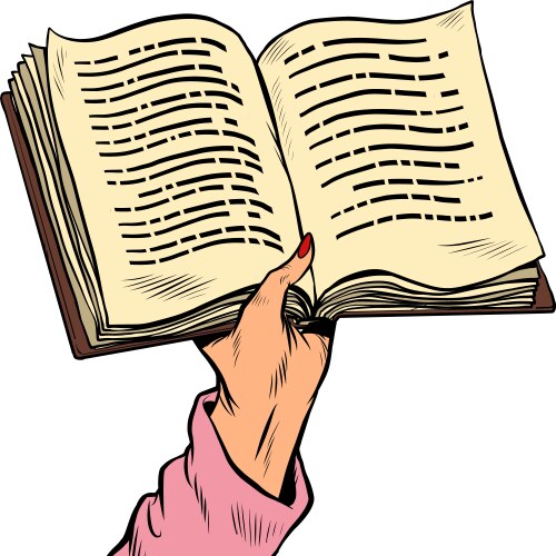 Open book reading knowledge library Royalty Free Vector