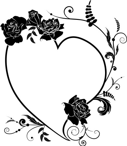 Heart shape with roses Royalty Free Vector Image