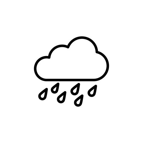 Rain icon set rainy cloud weather forecast symbol Vector Image