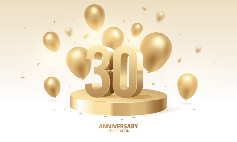 30th anniversary celebration design with shiny Vector Image