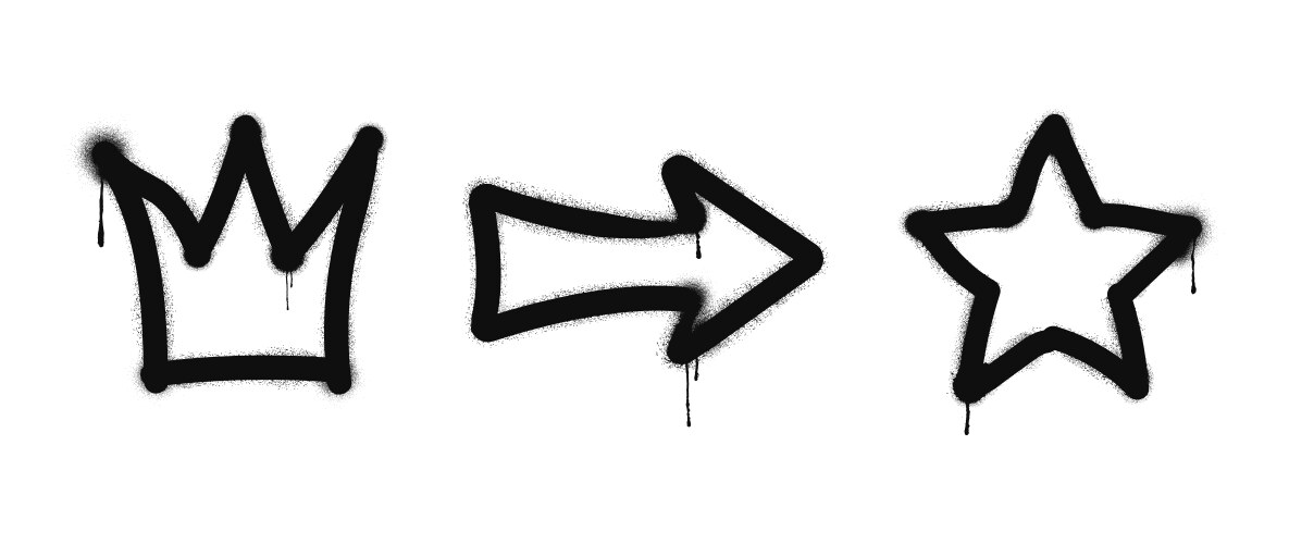 Graffiti drawing symbols set Royalty Free Vector Image