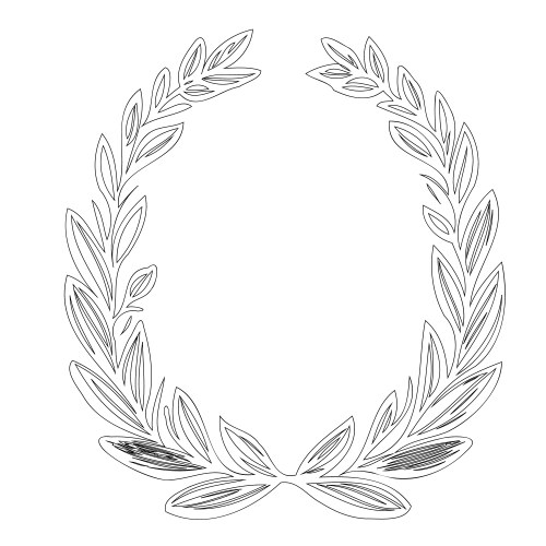 Laurel wreath outline sketch Royalty Free Vector Image