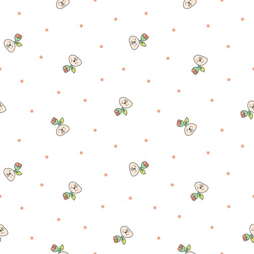 Cute kawaii seed with roots seamless pattern Vector Image