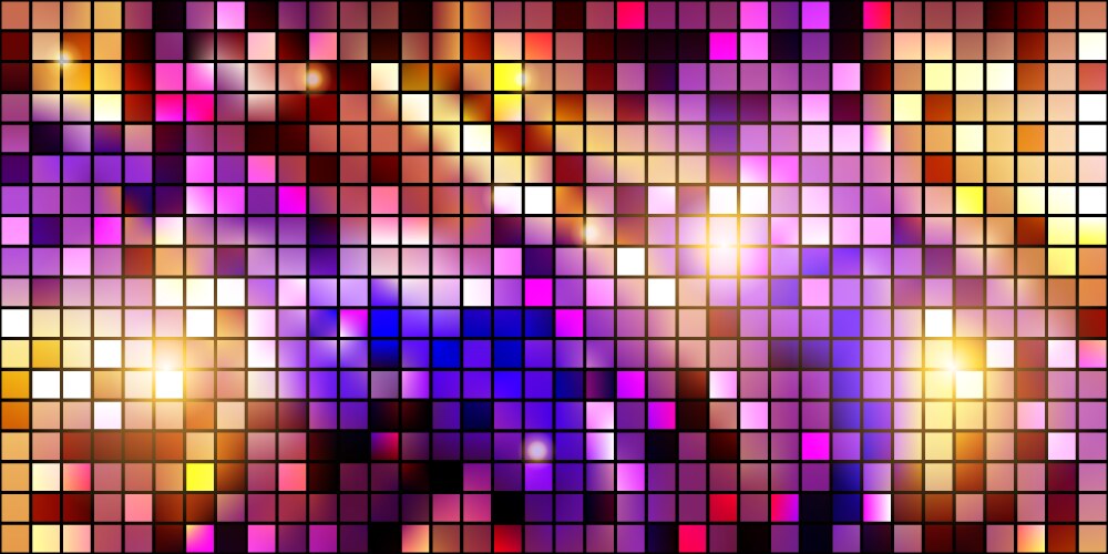 An elegant purple disco ball pattern with a mirror