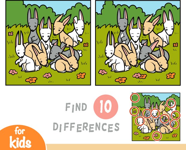 Find differences task for kids Royalty Free Vector Image