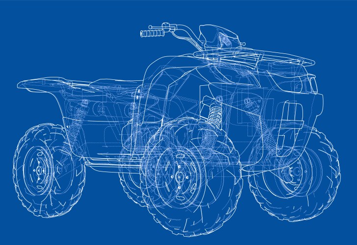 Atv quadbike concept outline Royalty Free Vector Image