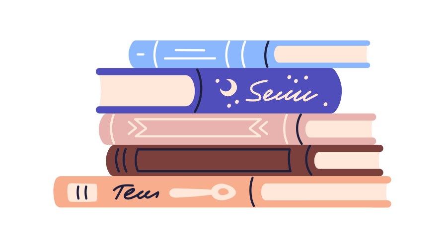 Cartoon Stack of Books Vector Images (over 8,300)