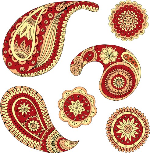 Mehndi ceremony floral ornaments henna tattoo Vector Image Mehndi ceremony floral ornaments henna tattoo Vector Image