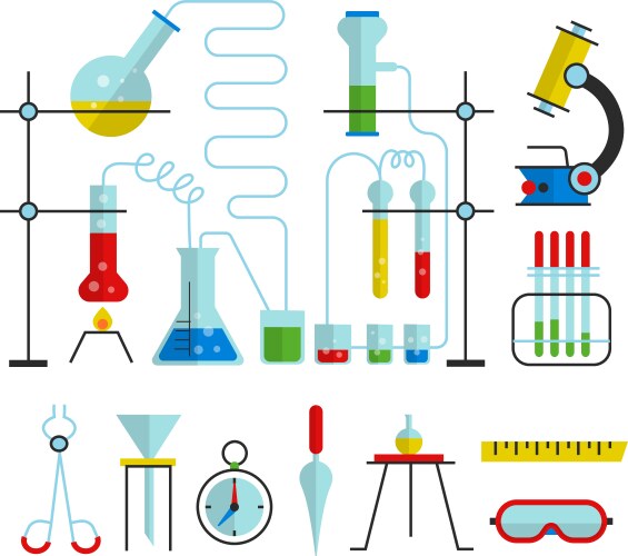 Science lab objects collection Royalty Free Vector Image