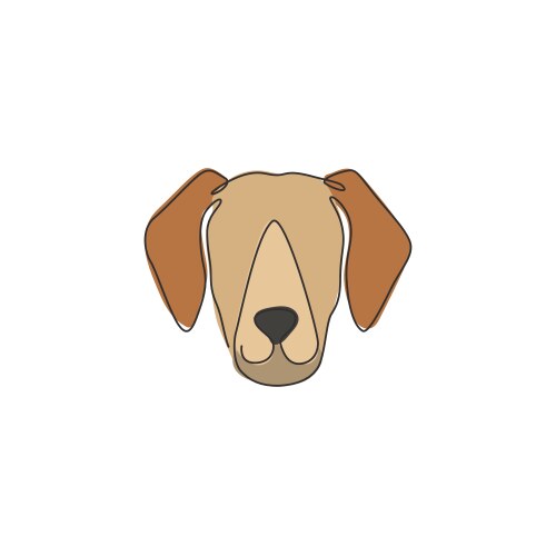 Single one line drawing adorable labrador Vector Image