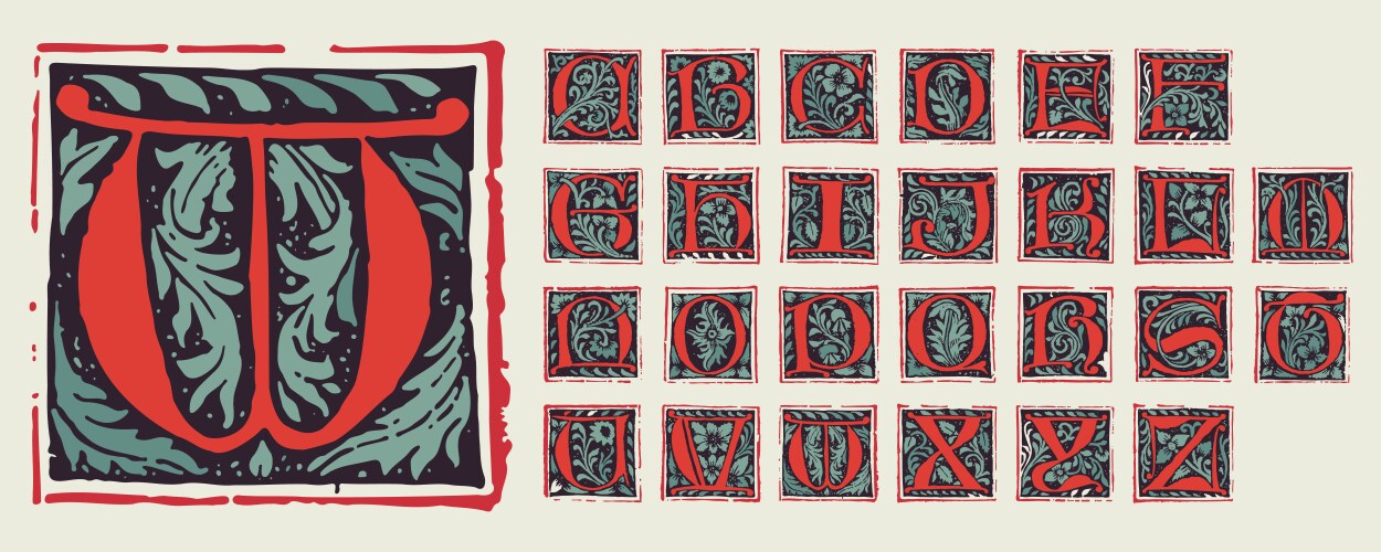 Alphabet Gothic Fraktur Vector Images (over 100)