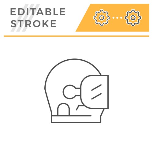 Astronaut spacesuit helmet outline Royalty Free Vector Image