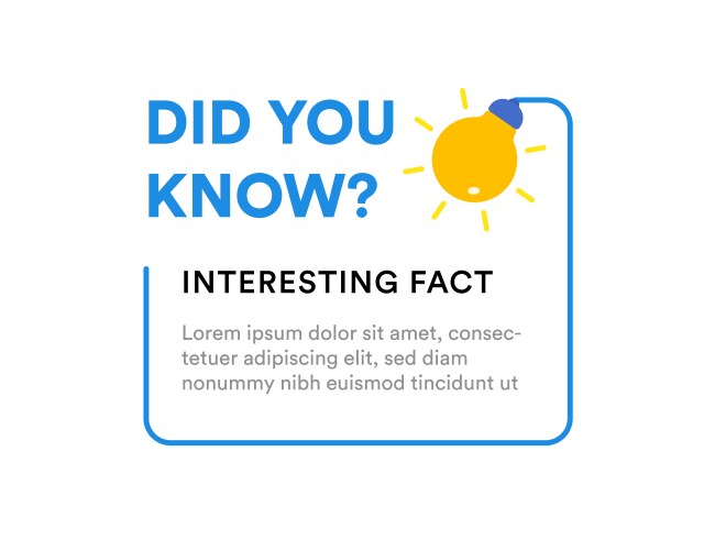 Did you know banner with minimalist design Vector Image