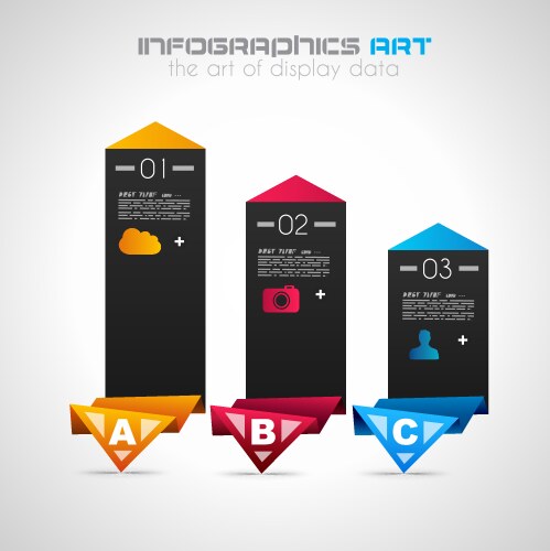 Geometric infographic banner paper info diagram Vector Image