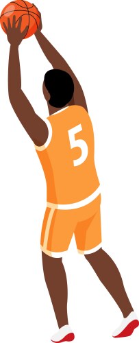 Basketball player shooting free throw Royalty Free Vector