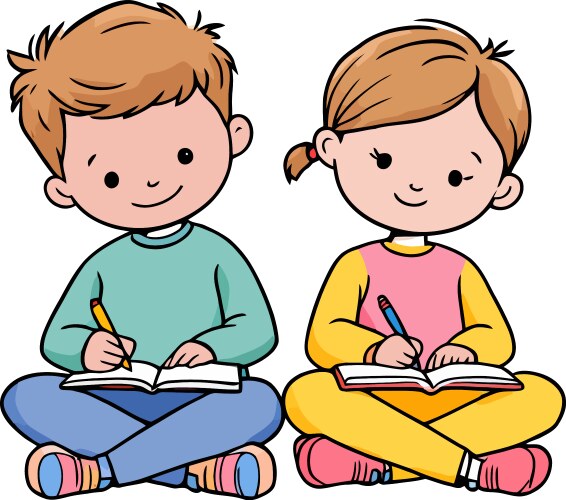 Girl Writing Clipart