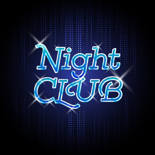 Neon sign night club unique font Royalty Free Vector Image