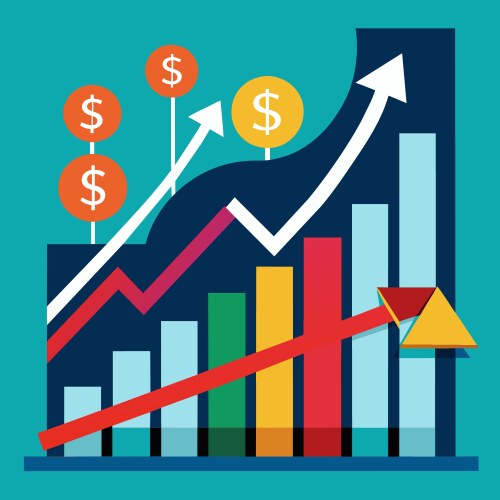 Gdp growth Royalty Free Vector Image - VectorStock