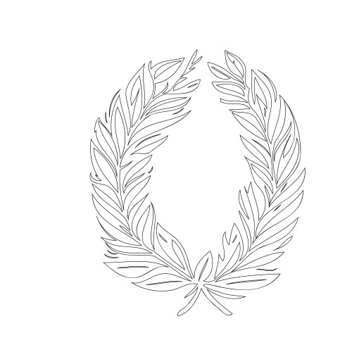 Laurel wreath outline sketch Royalty Free Vector Image