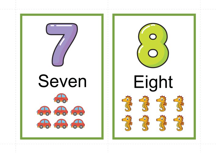 Number 3 Flashcard Vector Images (over 100)