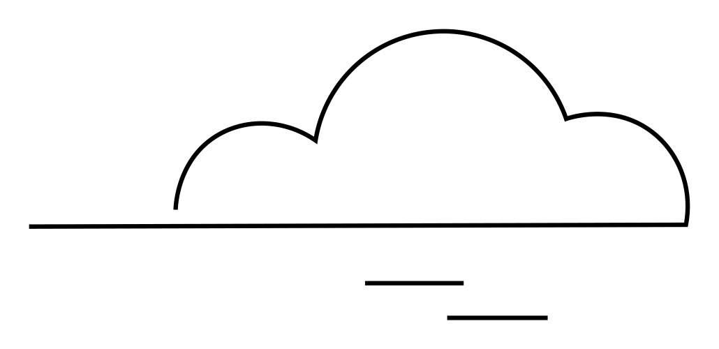 Simple black outline of a cloud shape on white Vector Image
