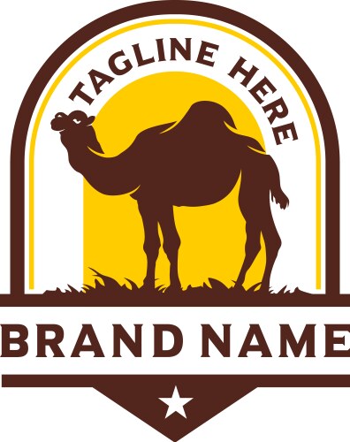 Sand desert with camel Royalty Free Vector Image