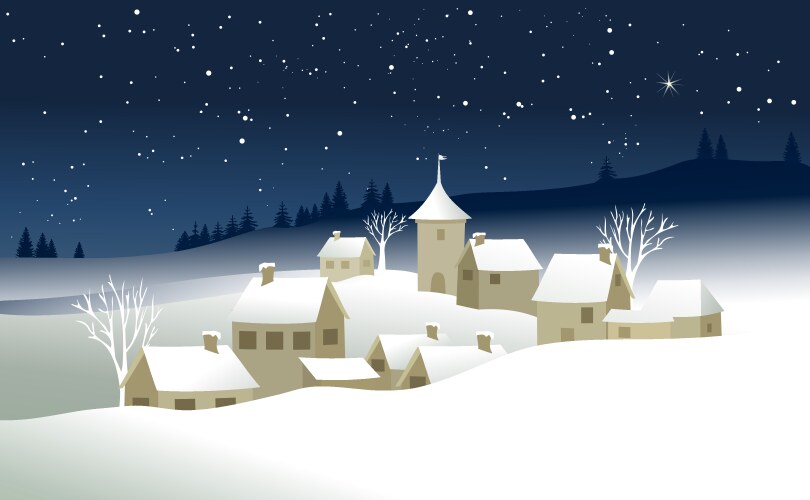 Christmas scene Royalty Free Vector Image - VectorStock