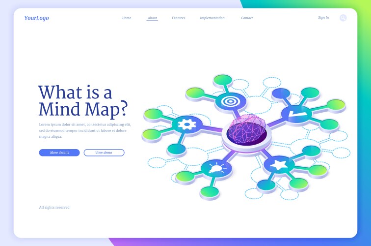 Colorful 3d large mind map infographic Royalty Free Vector