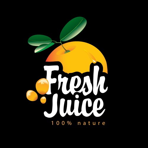 Banner with inscription fresh juices and splashes Vector Image