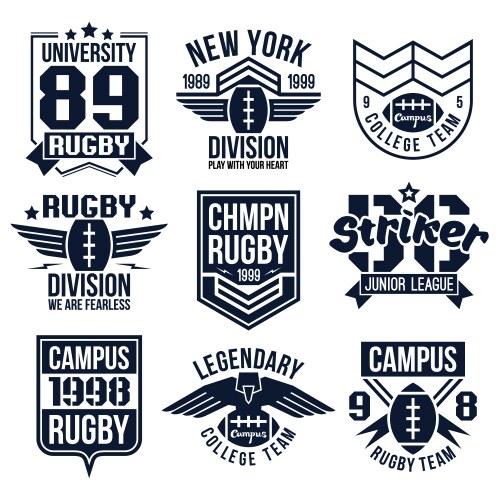 Vintage monochrome college logos Royalty Free Vector Image