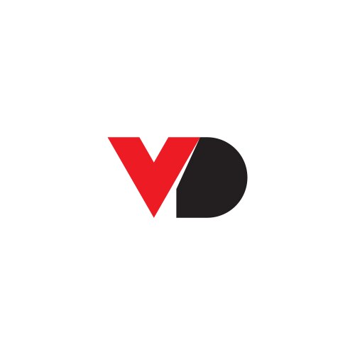 Letter vd simple geometric colorful logo Vector Image