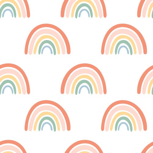 Seamless rainbow pattern on white background Vector Image