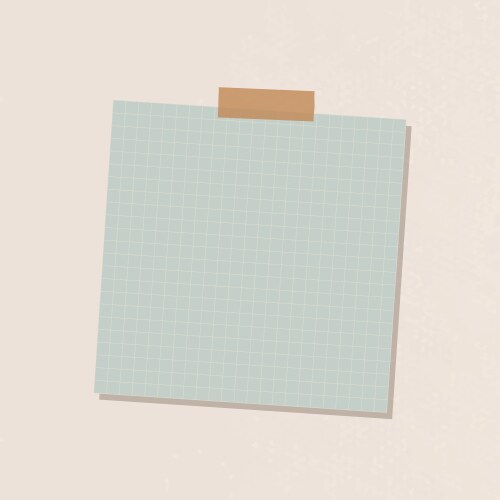 White grid notepaper journal sticker Royalty Free Vector