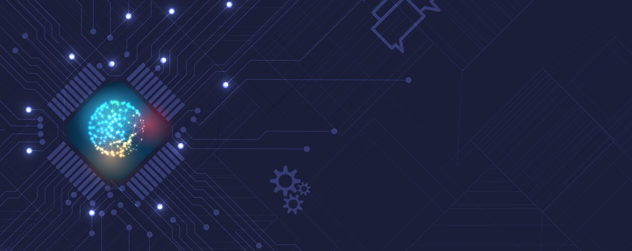 Abstract Artificial Intelligence Cloud Computing Vector Image