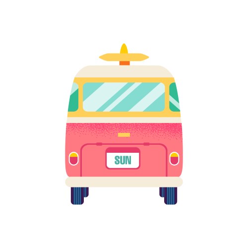 Surf van front view isolated Royalty Free Vector Image