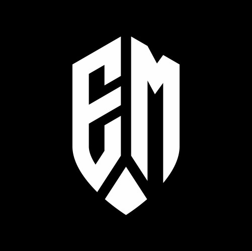 Em logo monogram isolated on circle element Vector Image