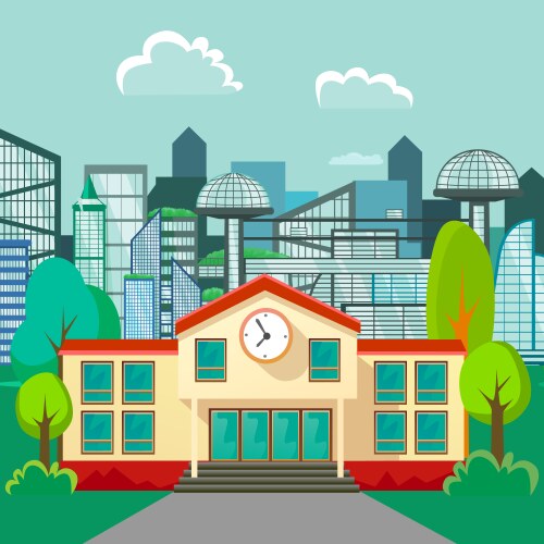 A school building background Royalty Free Vector Image