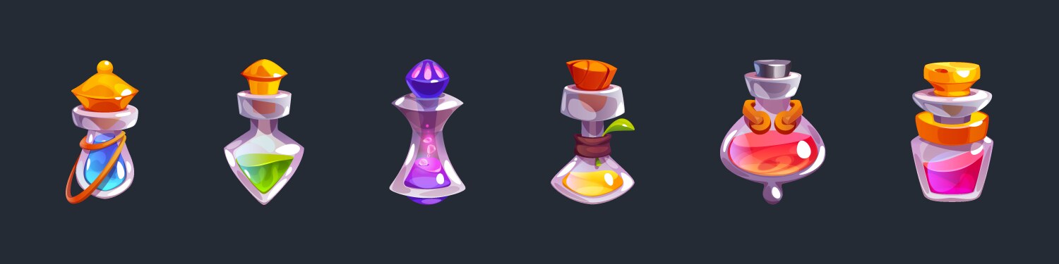 Bottle of acid game icon magic elixir Royalty Free Vector