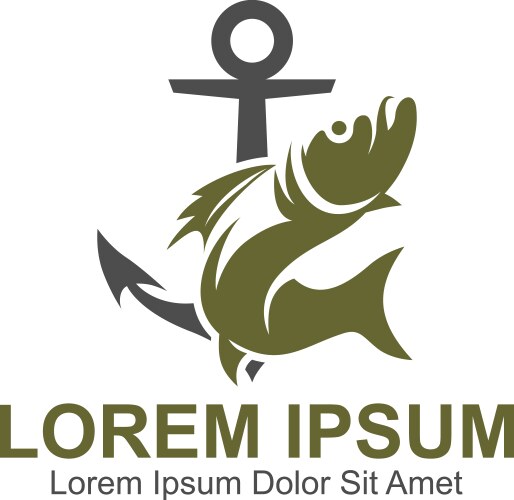 Fish and fishing logo Royalty Free Vector Image