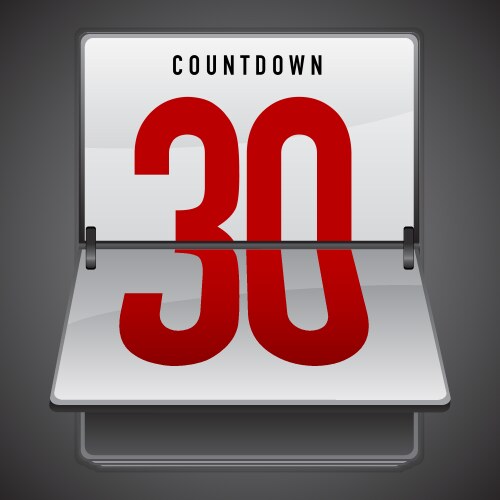 White scoreboard countdown number font vintage Vector Image